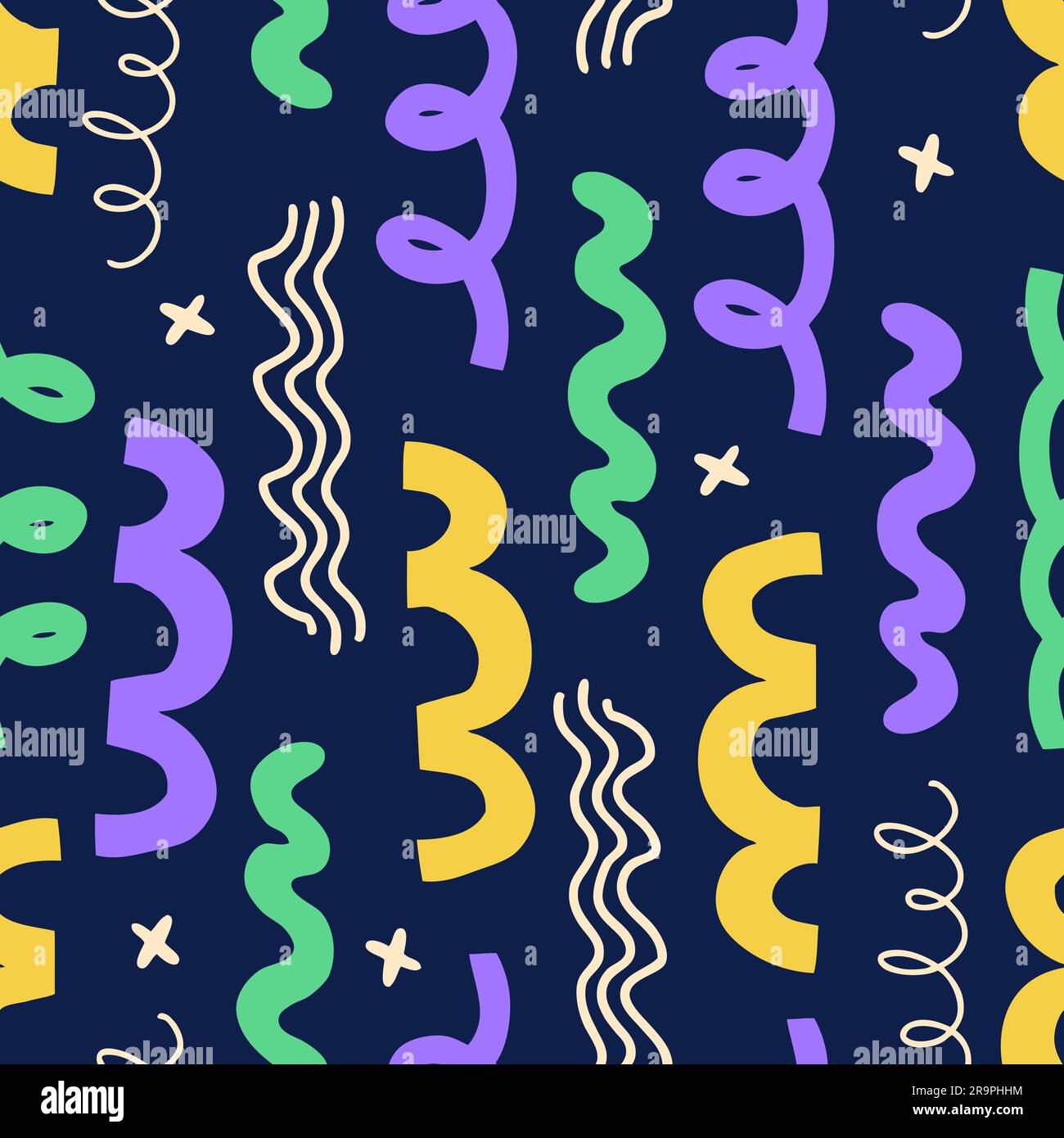 Vector seamless pattern with abstract geometric shapes in aesthetic ...