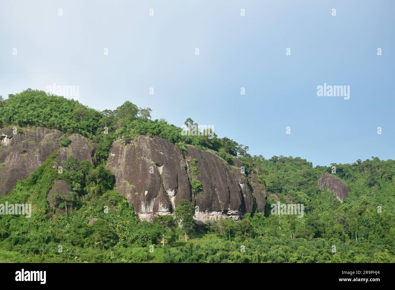 landscape of mountain at Klong Klang water reservoir lake in Thailand ...