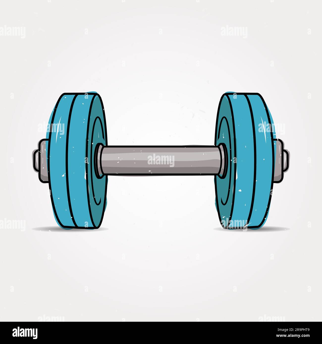 Vector colorful grunge illustration of dumbbell. Fitness icon Stock ...