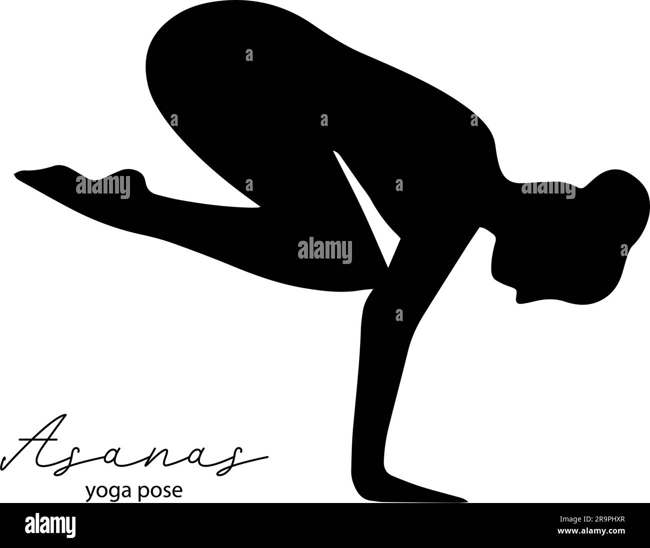 Yoga Pose - asanas - Black Icon Isolated on White Background Stock ...