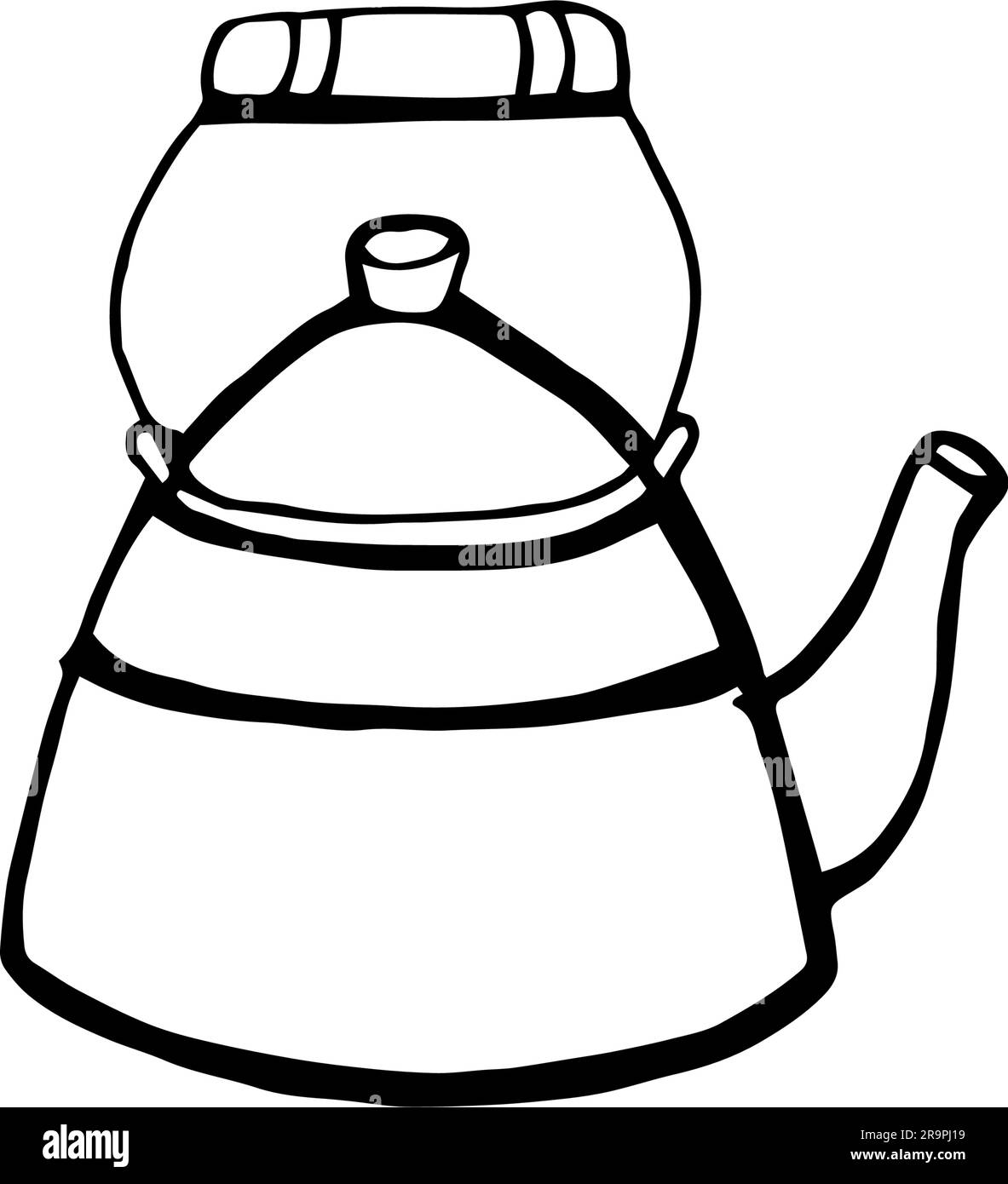 Old teapot kettle sketch engraving vector illustration. Scratch board ...