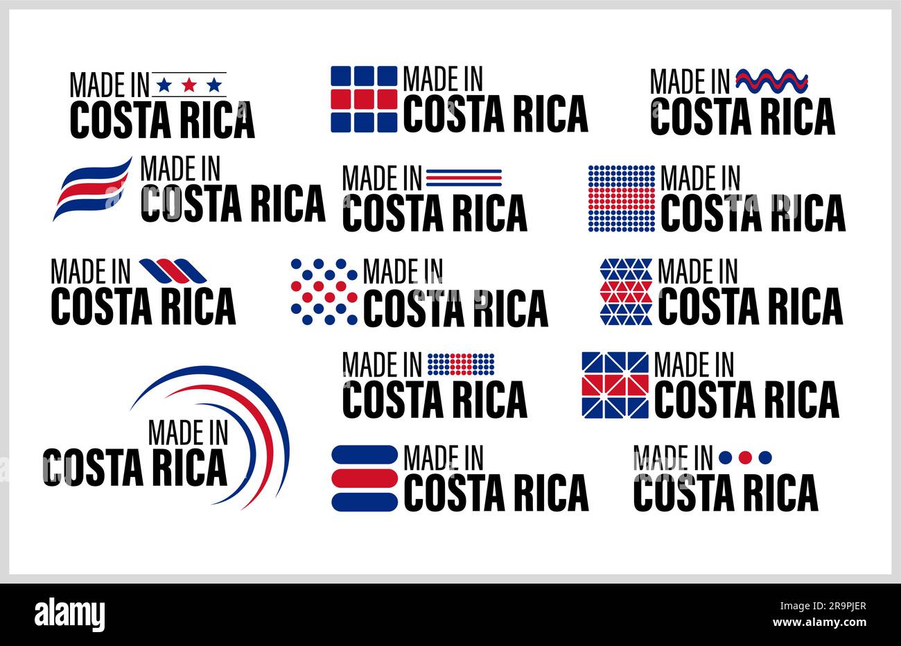 Made in Costarica graphic and label set. Element of impact for the use ...