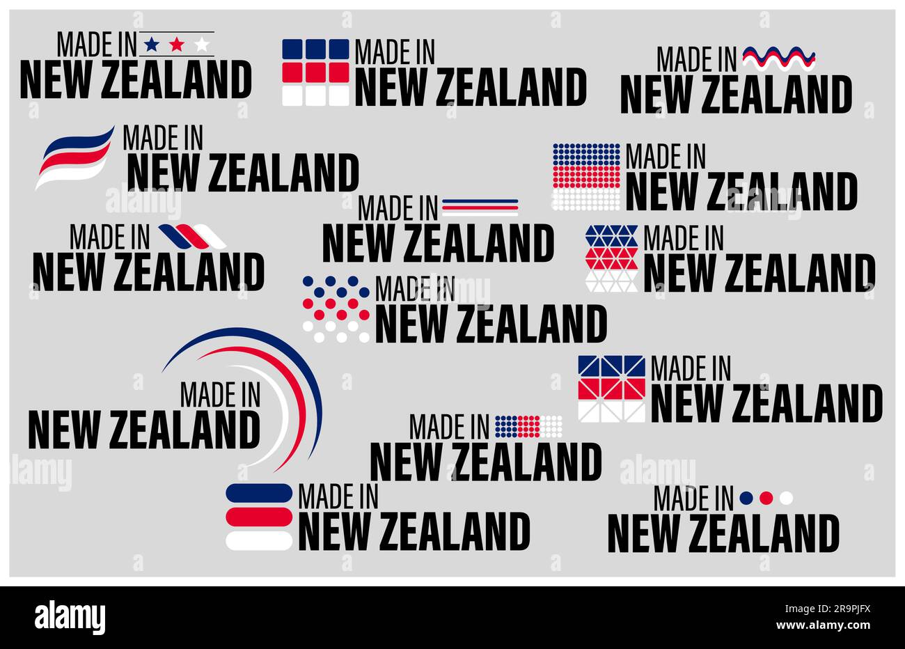 Made in Newzealand graphic and label set. Element of impact for the use ...