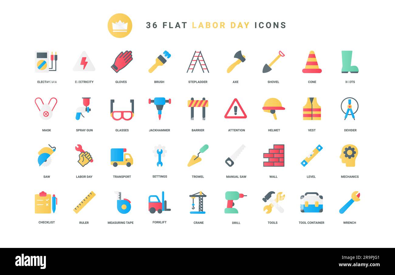 Instruments from workers toolbox to measure and repair, fix toolkit for ...