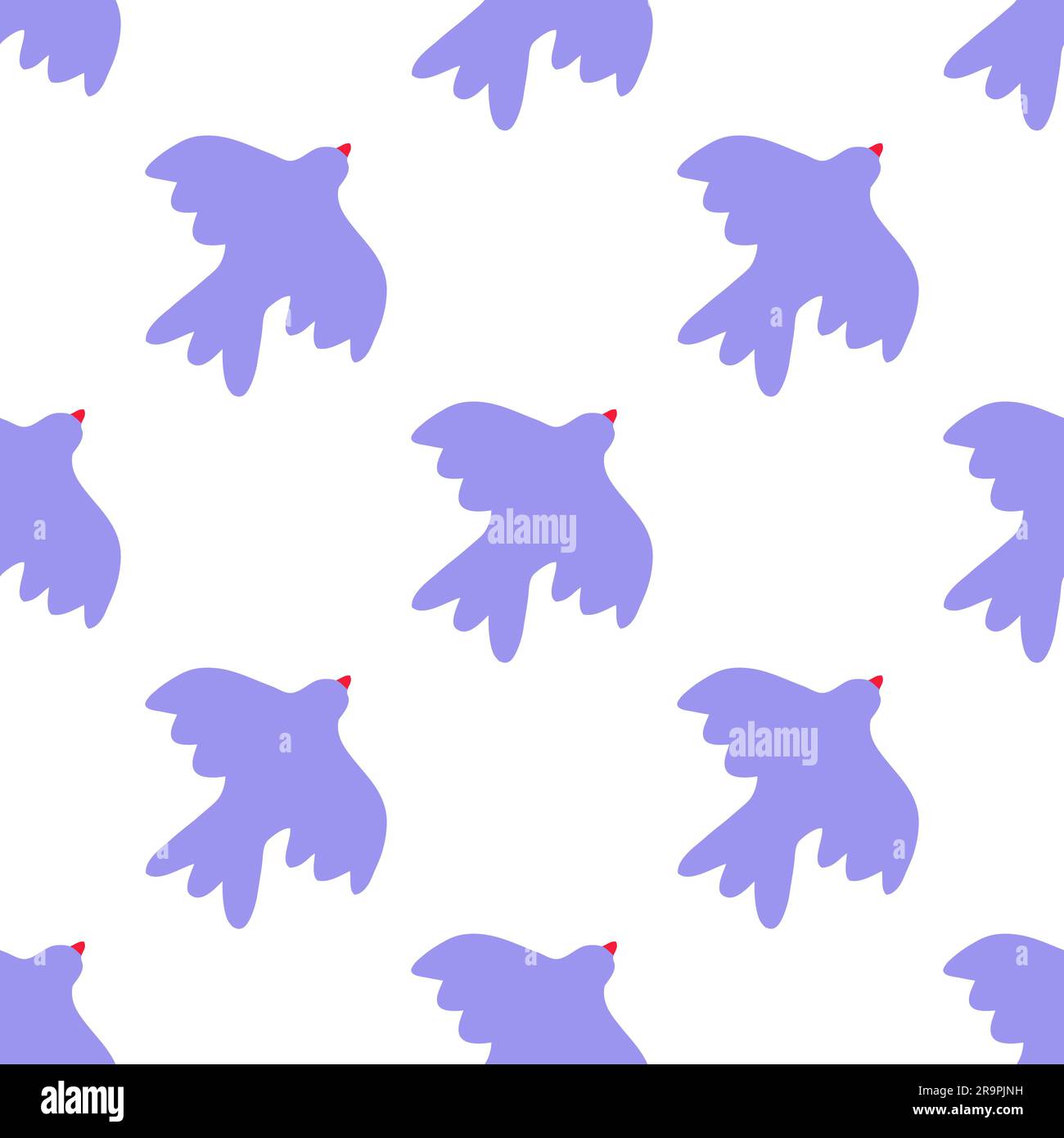 Vector seamless pattern with abstract geometric birds in aesthetic ...