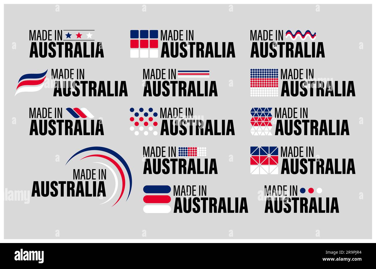 Made in Australia graphic and label set. Element of impact for the use ...