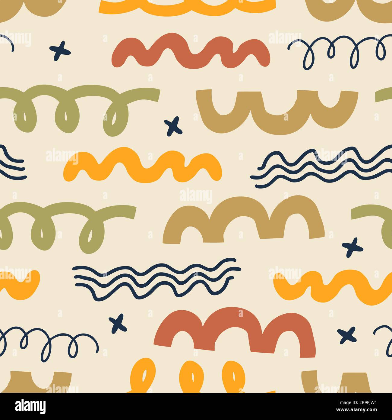 Vector seamless pattern with abstract geometric shapes in aesthetic ...