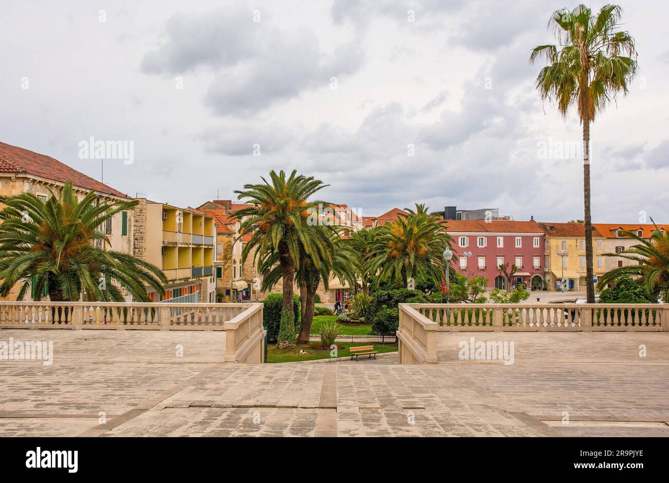 Supetar on Brac Island, Croatia. This is the view from the terrace in ...