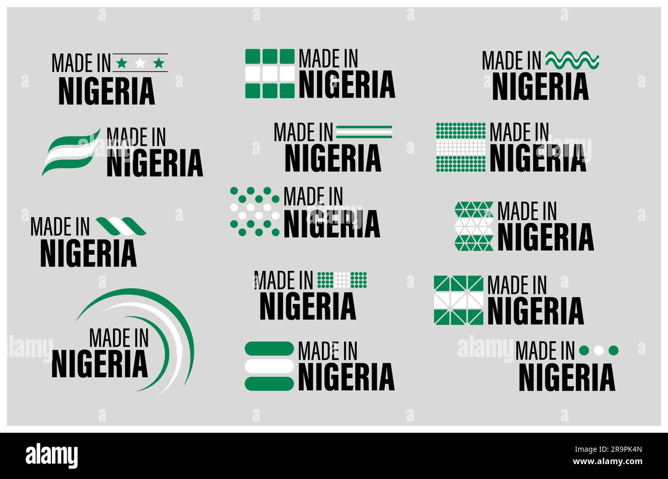 Made in Nigeria graphic and label set. Element of impact for the use ...