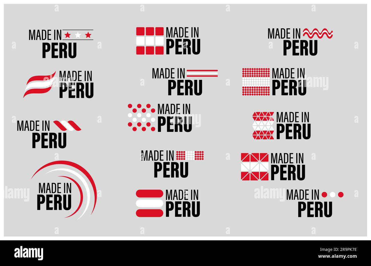 Made in Peru graphic and label set. Element of impact for the use you ...