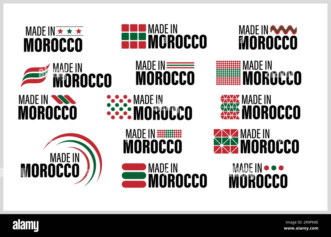 Made in Morocco graphic and label set. Element of impact for the use ...