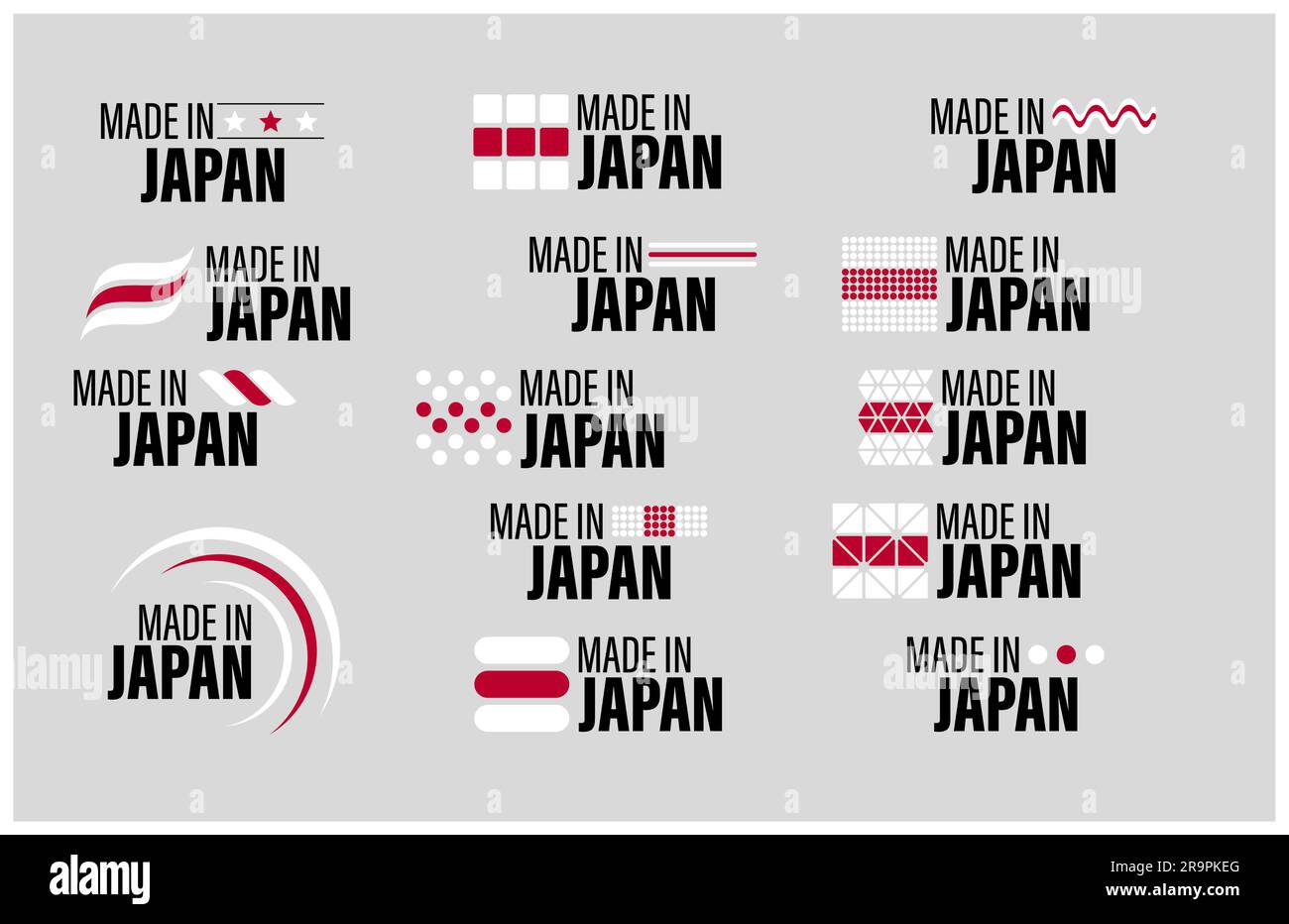Made in Japan graphic and label set. Element of impact for the use you ...
