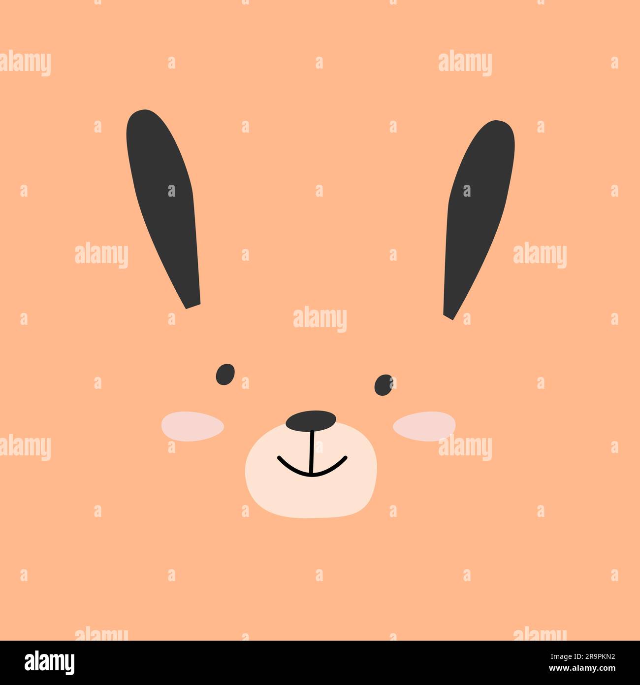 cute simple bunny face in a scandi style Stock Vector Image & Art - Alamy