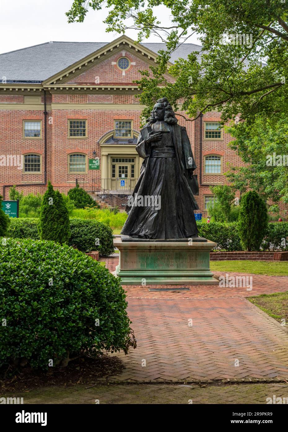 Williamsburg, VA - 17 June 2023: Statue of Rev James Blair, founder of ...