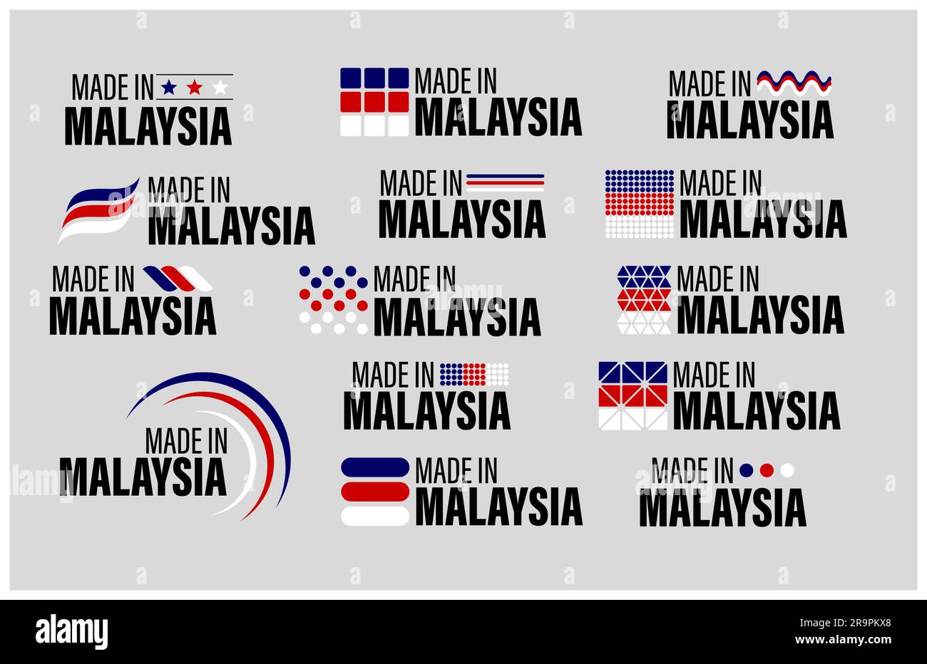 Made in Malaysia graphic and label set. Element of impact for the use ...