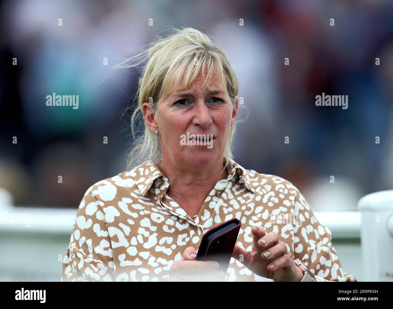 Trainer Mel Rowley at Worcester Races. Picture date: Wednesday June 28 ...