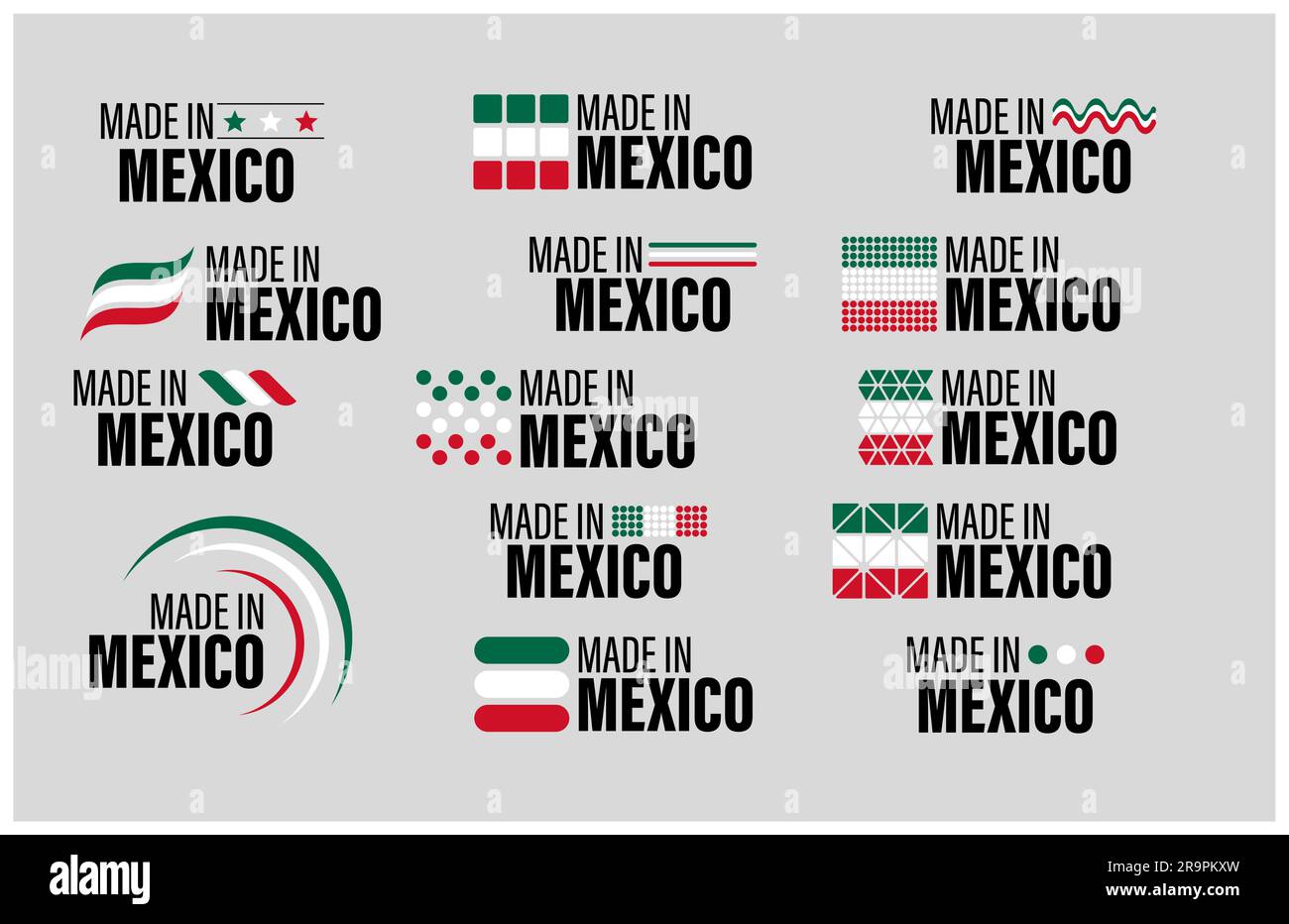Made in Mexico graphic and label set. Element of impact for the use you ...