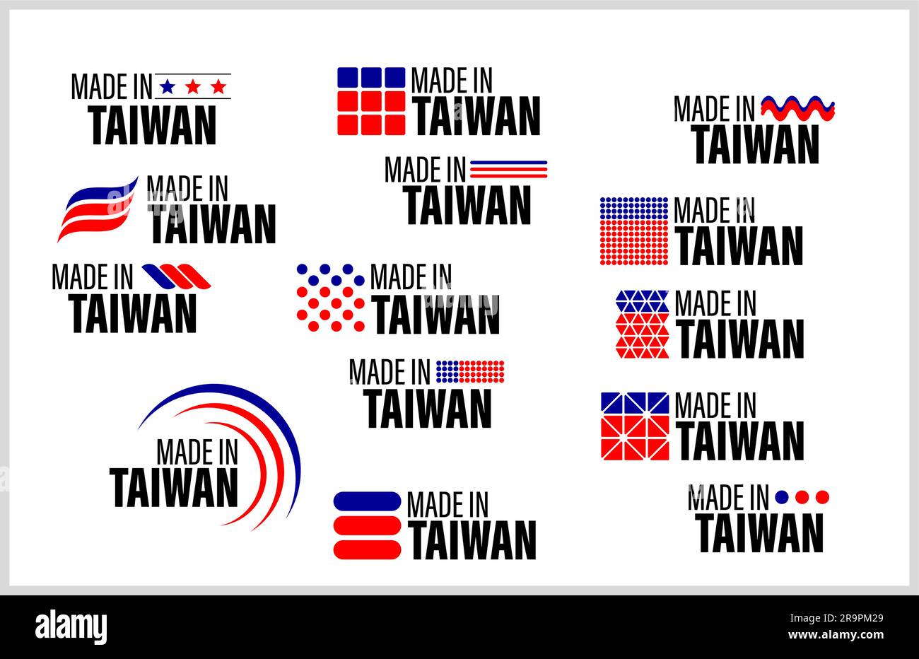 Made in Taiwan graphic and label set. Element of impact for the use you ...