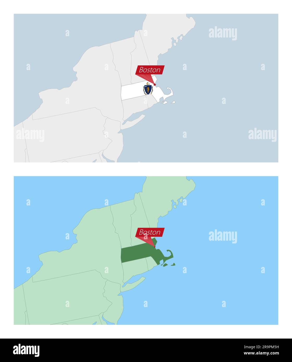 Massachusetts map with pin of country capital. Two types of ... Massachusetts map with pin of country capital. Two types of ...