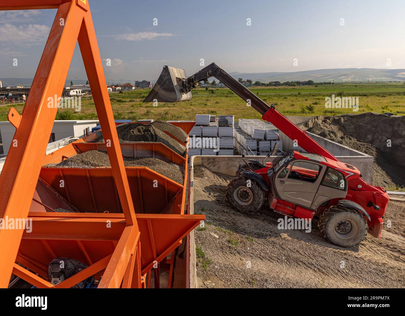 Concrete factory images, mixed concrete production process Stock Photo ...