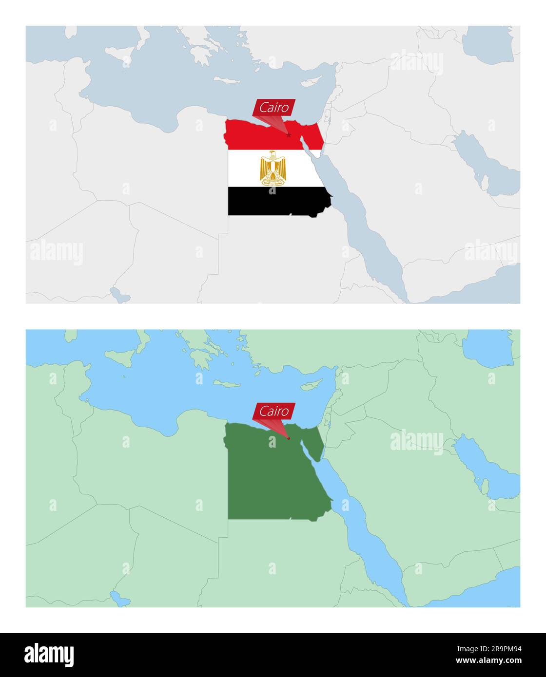 Egypt neighboring countries map hi-res stock photography and images - Alamy