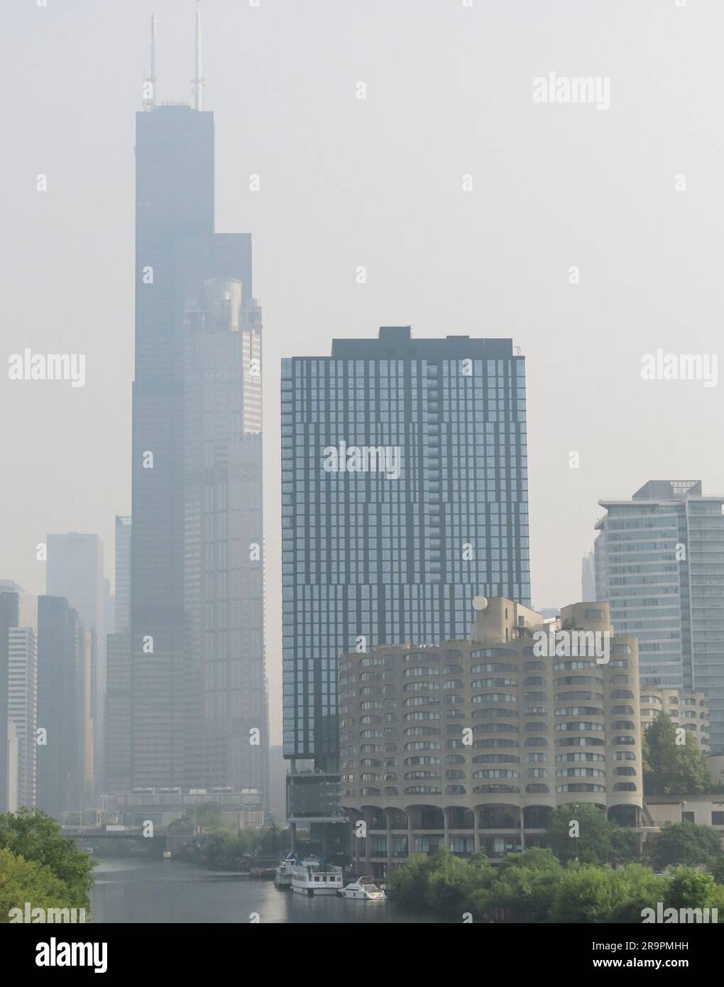 Chicago, United States. 28th June, 2023. A smokey haze surrounds ...