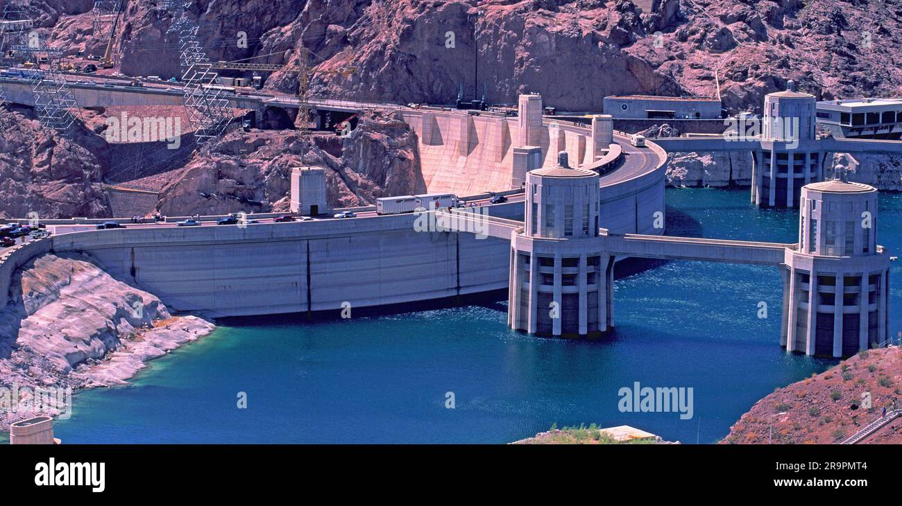 Hoover Dam on Colorado river, Arizona, Nevada, USA Stock Photo - Alamy