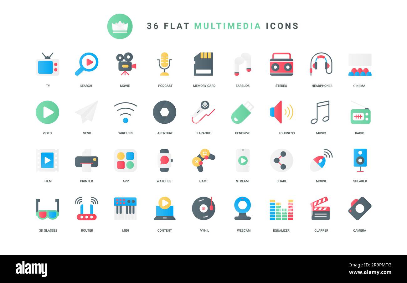 Video content production icons Stock Vector Images - Alamy