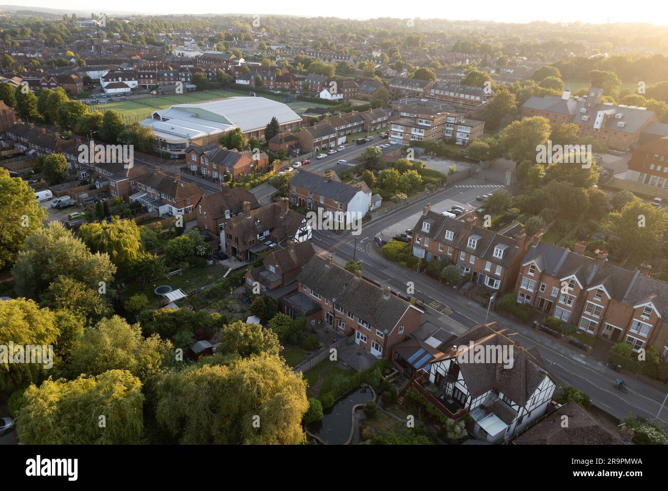 Drone aerial scenery of Canterbury city in Kent United Kingdom. Top ...