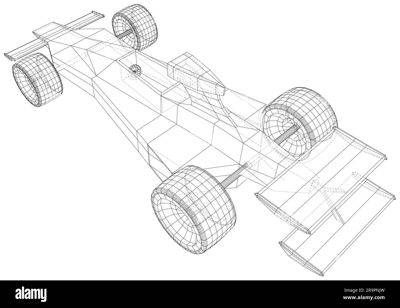Racing car. Wire-frame. EPS10 format. Vector rendering of 3d Stock ...