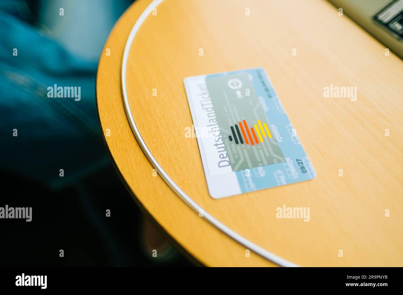 DeutchlandTicket on a train table, new German subscription travel card ...