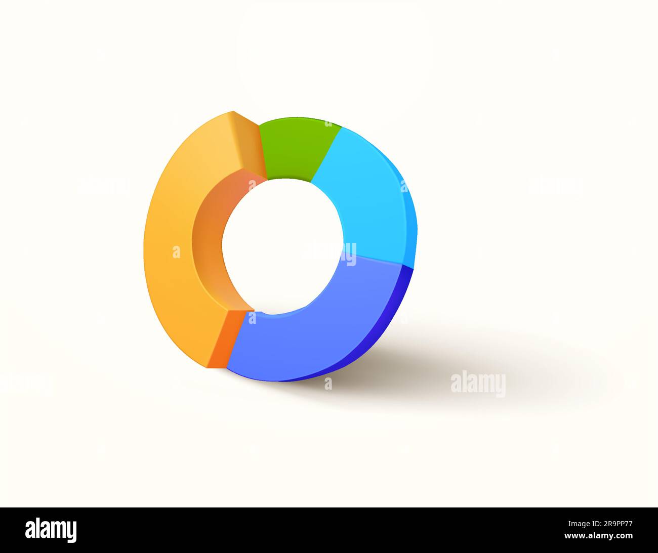 3d donut chart, wheel or pie chart, isolated on white background ...