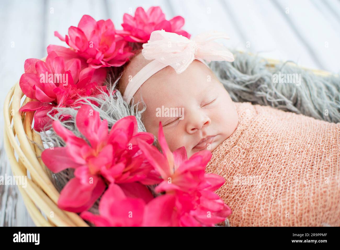 Sleeping white Caucasian newborn baby close up. Newborn baby sleeping ...