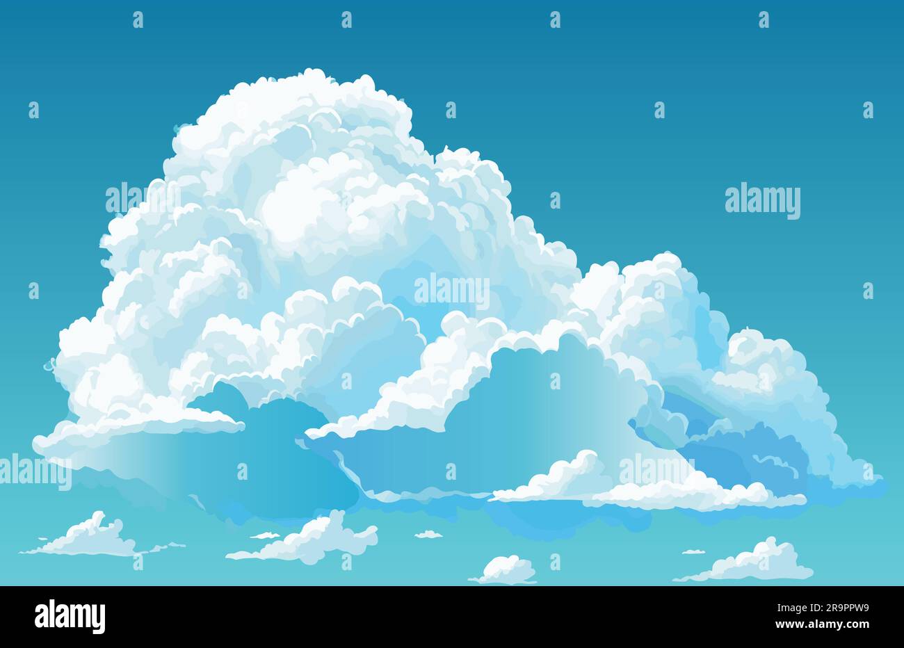 Tree with blue sky and clouds Stock Vector Images - Alamy