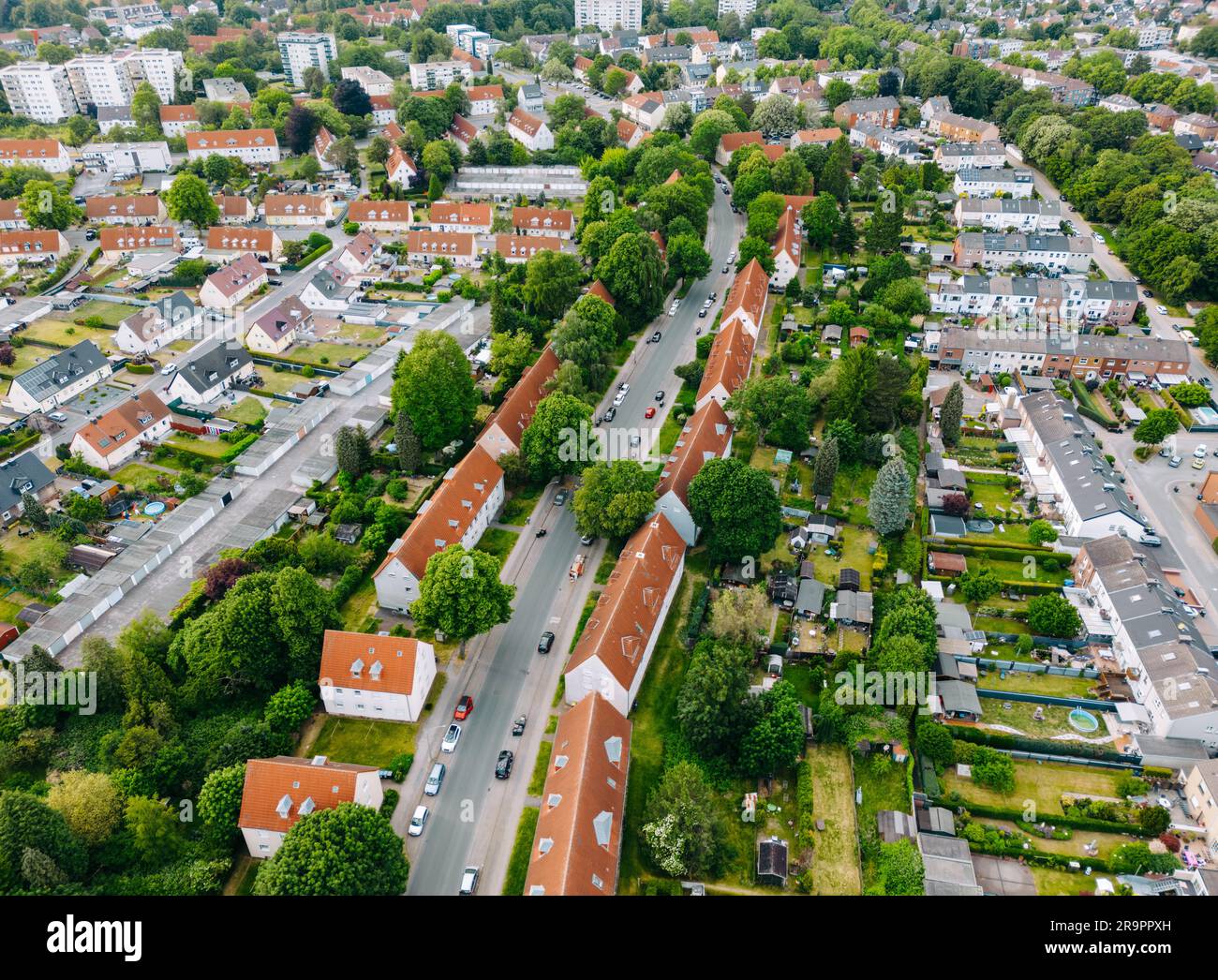 Scenic landscape from above aerial view in Marl Germany Stock Photo - Alamy