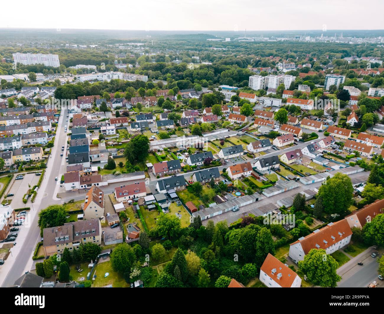 Scenic landscape from above aerial view in Marl Germany Stock Photo - Alamy
