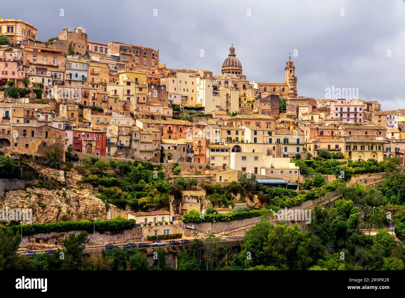 Breathtaking view of hilltown Ragusa, Sicily, Italy. t is the capital ...
