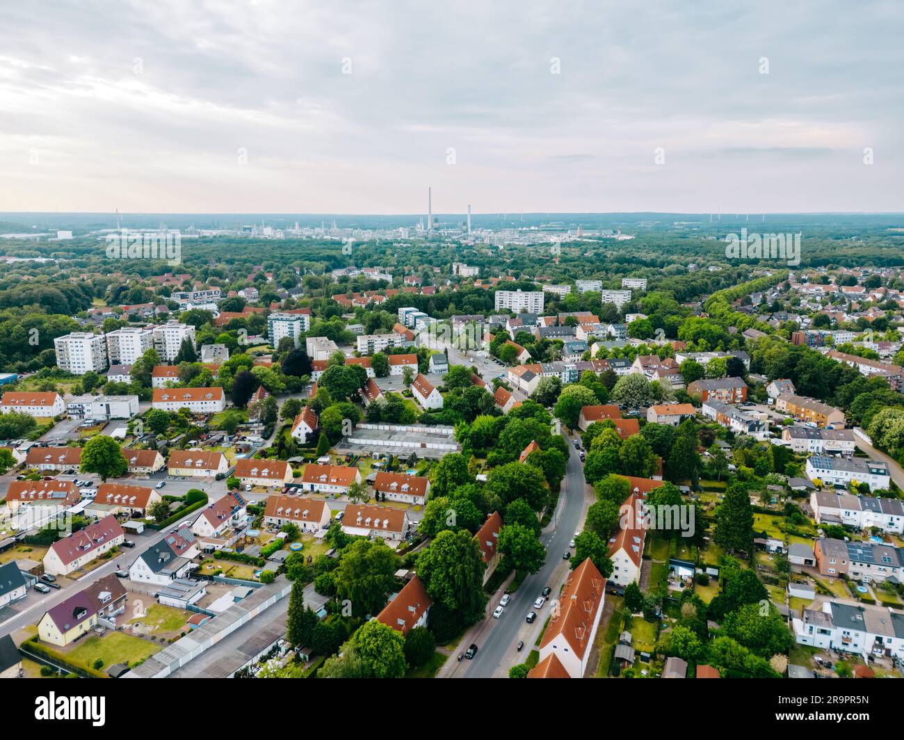 Scenic landscape from above aerial view in Marl Germany Stock Photo - Alamy