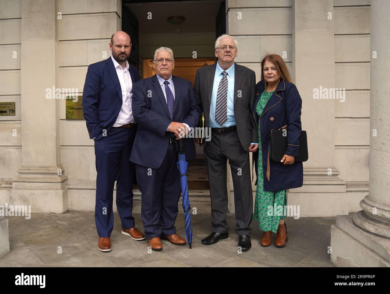 (left to right) Omagh bomb solicitor John Fox, Omagh bomb campaigners ...
