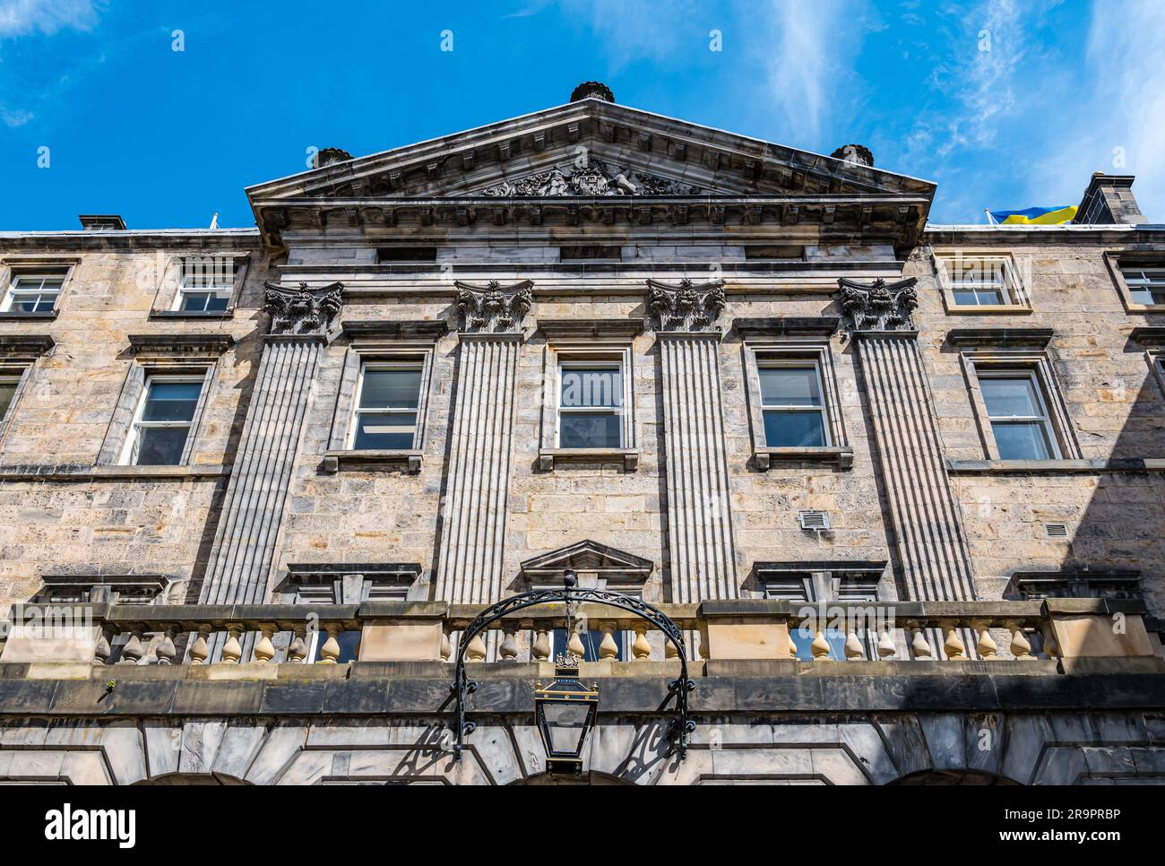 Grand facade of City Council Chambers building, Edinburgh, Scotland, UK ...
