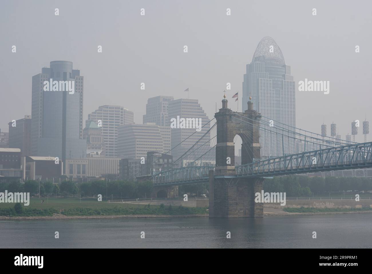 Smoke from wildfires in Canada is visible over downtown Cincinnati ...