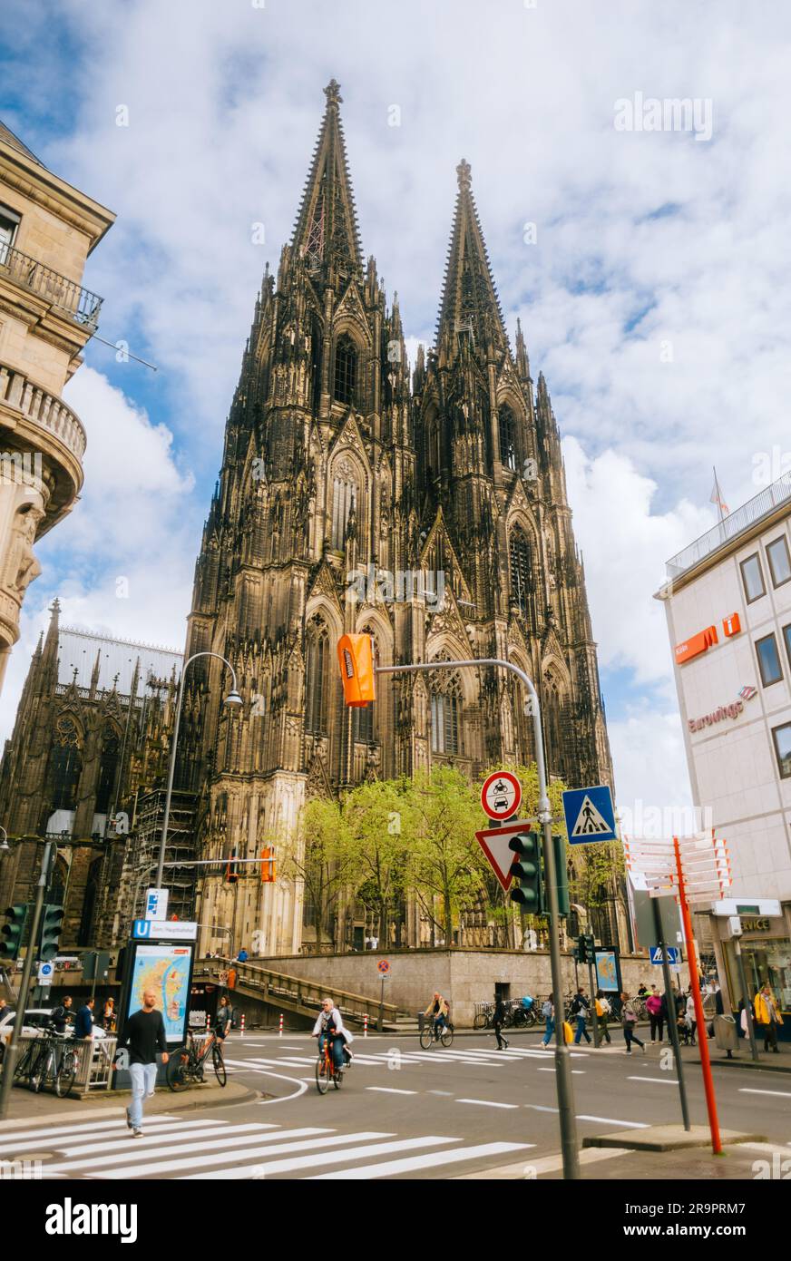 Cologne Cathedral with blue sky. Cologne Cathedral, or Kolner Dom, is ...