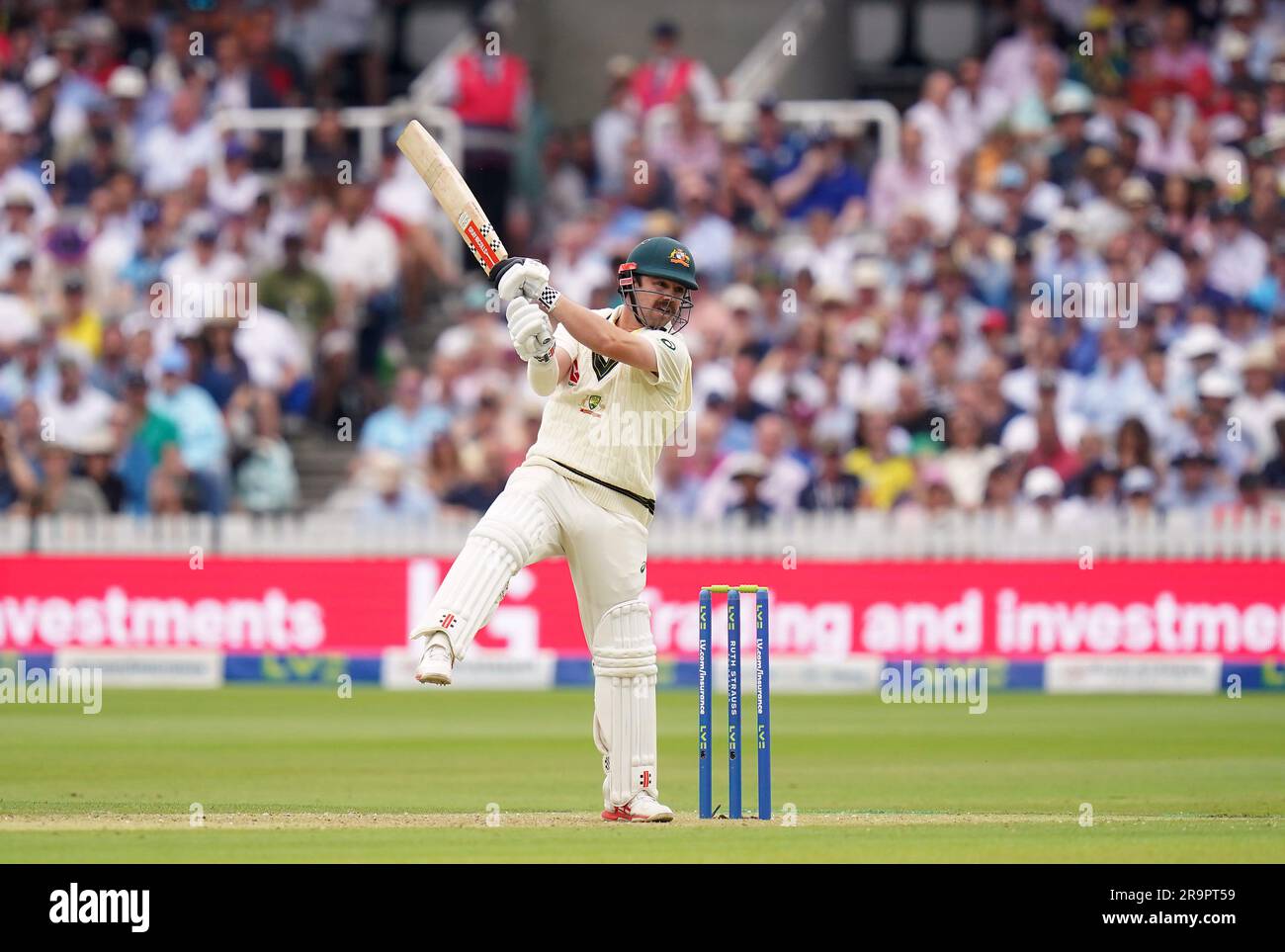 Australia's Travis Head batting during day one of the second Ashes test ...