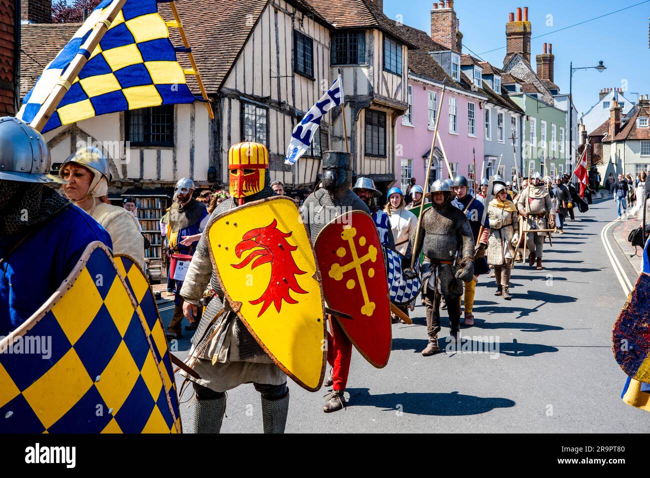 People In Medieval Costume March Through The Streets Of Lewes During ...