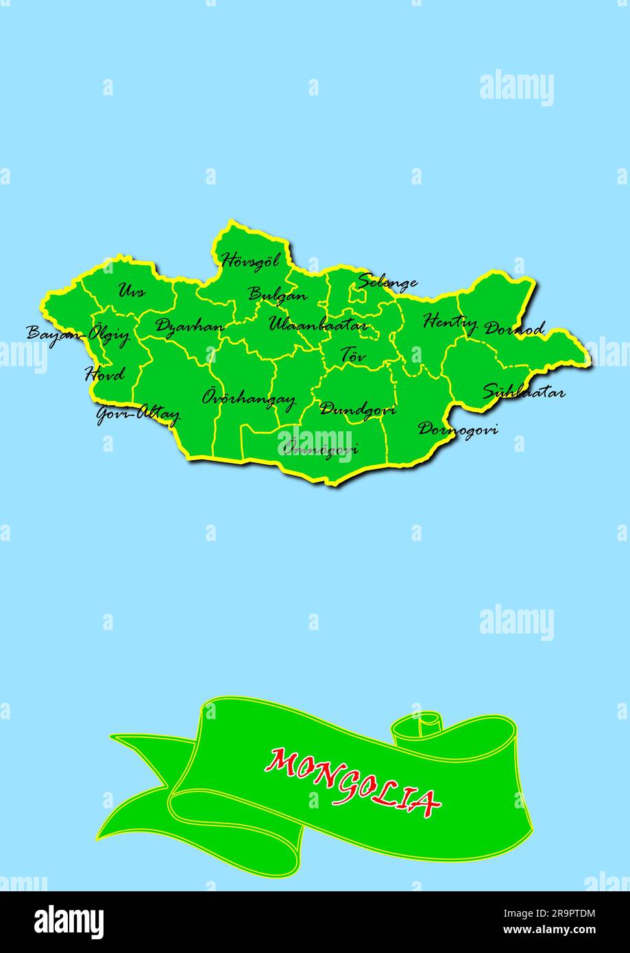 Mongolia political map administrative hi-res stock photography and ...