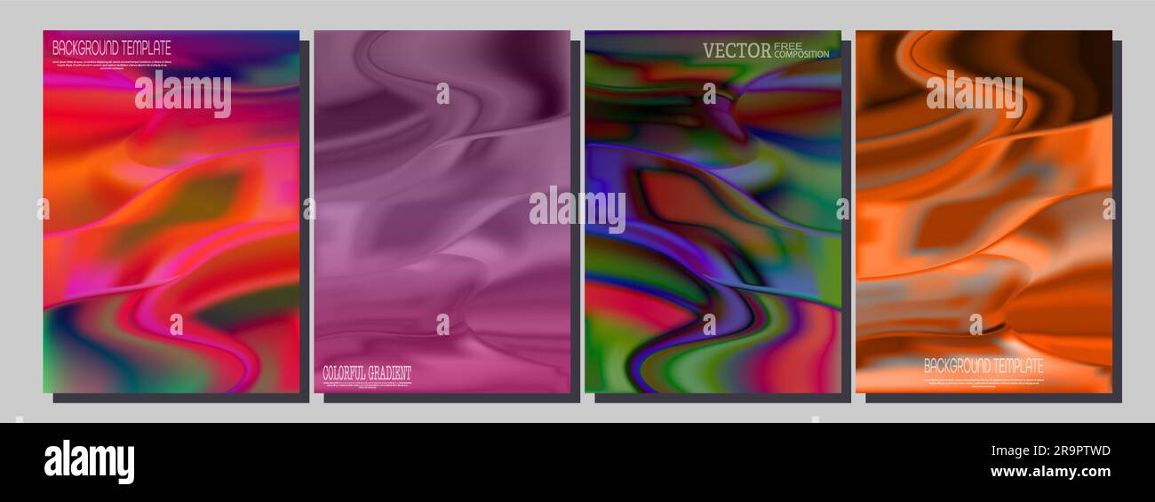 A set of colorful gradient backgrounds. Template for poster, banner ...
