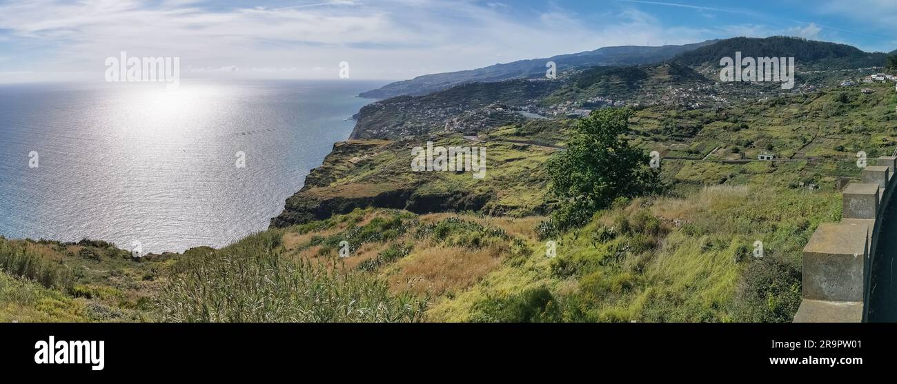 Madeira Island Portugal - 04 21 2023: Full panoramic aerial view at the ...