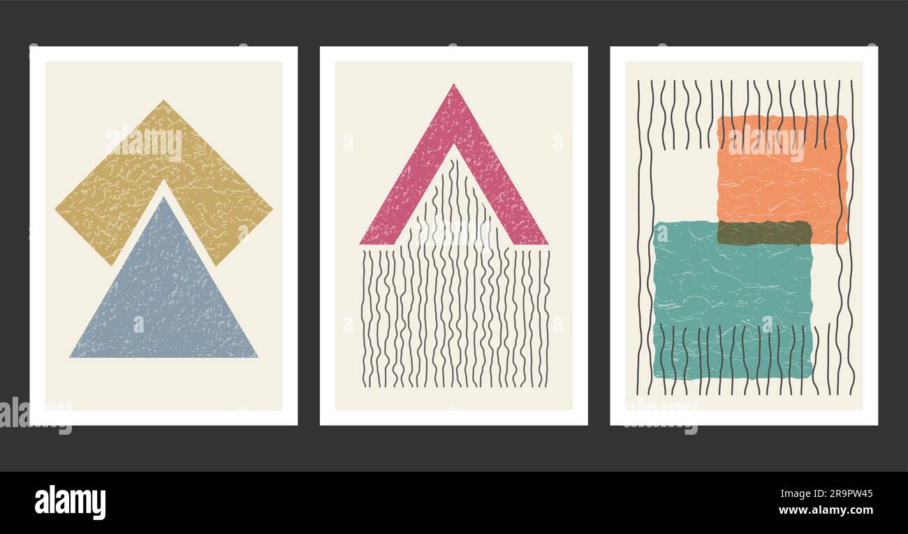 A set of hand-drawn paintings for interior design of premises ...