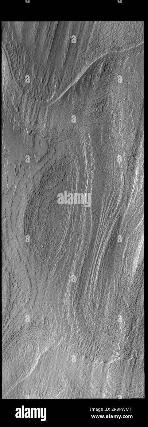 This VIS image shows part of Mars' south polar cap composed of layers ...