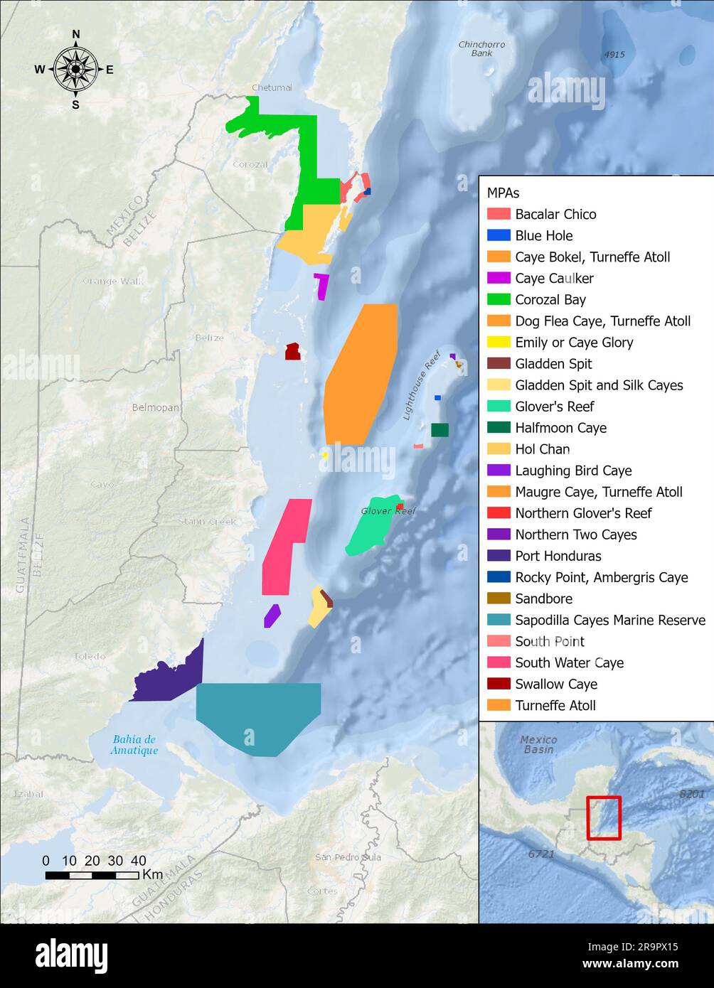 Map Shows Belizean Protected Areas Assessed for Risk. In a paper ...